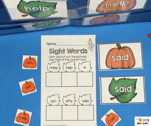 Sight Word Literacy Center October Worksheets Kindergarten High ...