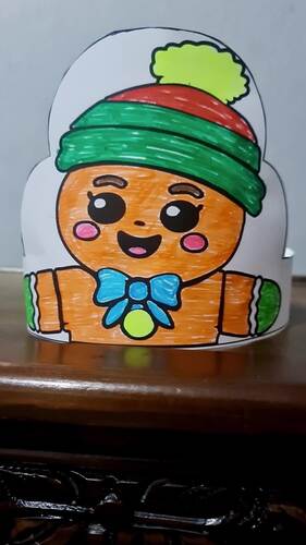 Printable Gingerbread Man paper crown hat craft with coloring pages ...