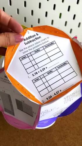 5th Grade Math Review Craft Operations with Decimals a Dodecahedron Project