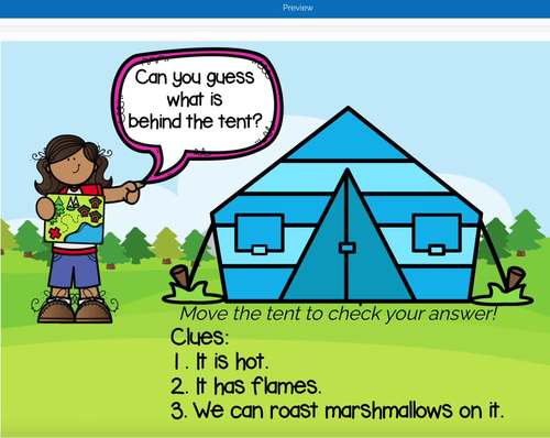 Summer Camping Riddles Boom Cards™ Speech Therapy | What is Behind the ...