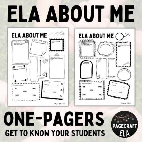 Back to School | All About Me | ELA Skills Ice-Breaker | Introduction ...