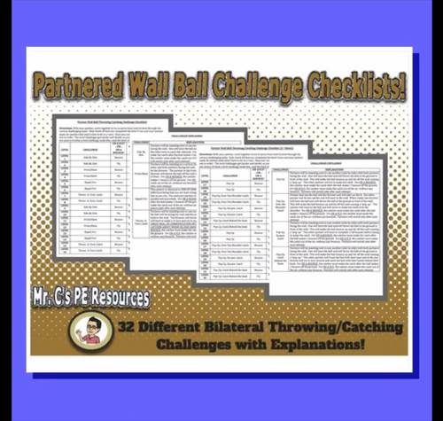 Partnered Wall Ball Challenge Checklists! by Mr C's PE Resources