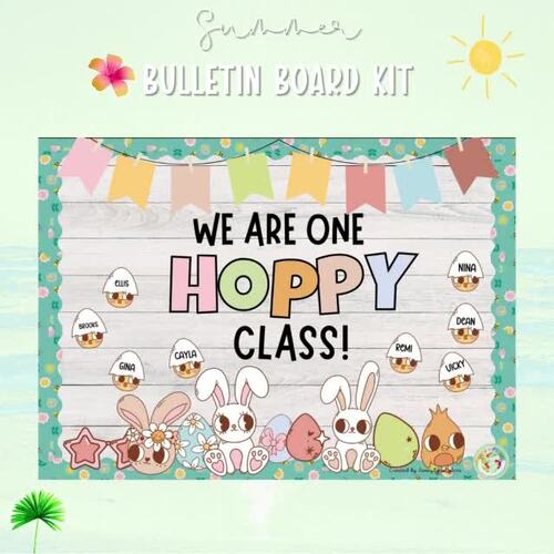 Easter Bunny Bulletin Board | Hoppy Easter | Spring Bunny | Door Decor