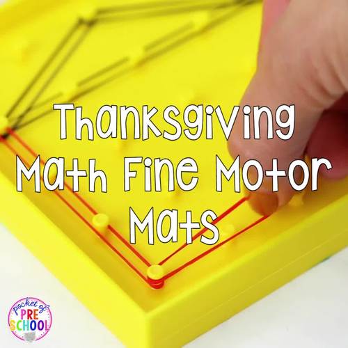 Thanksgiving Fine Motor Math Mats for Preschool, Pre-K, and Kindergarten