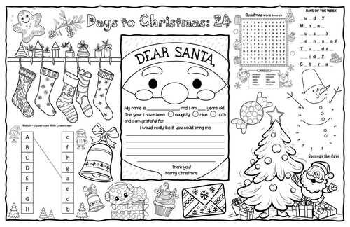 Christmas Coloring Placemat - Growing Bundle of 26 (US Poster + US Letter)