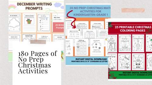 Christmas Activities Bundle For PreK - Grade 2, Christmas Coloring ...