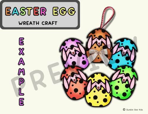 Easter Egg Wreath Craft - Printable Template and Coloring Pages | TPT
