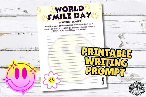 World Smile Day Writing Prompt | October 3rd Holiday by Winterwood Farm ...
