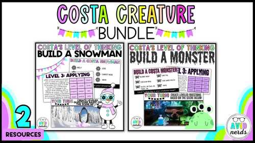 AVID Winter and Halloween Build a Costa Monster and Snowman Activity Bundle