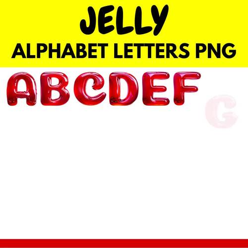 Red Jelly Letters PNG - Uppercase, Lowercase and Numbers, Bulletin ...