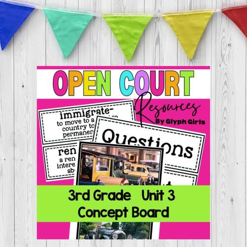 Open Court Reading 3rd Grade Unit 3 Concept Board Resources by Glyph Girls