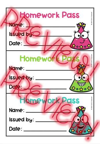 Birthday Homework Passes by Ciara's Classroom | TPT