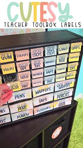 CUTESY Classroom Decor | Teacher Tool Box | Pastel Doodle Decor | TPT