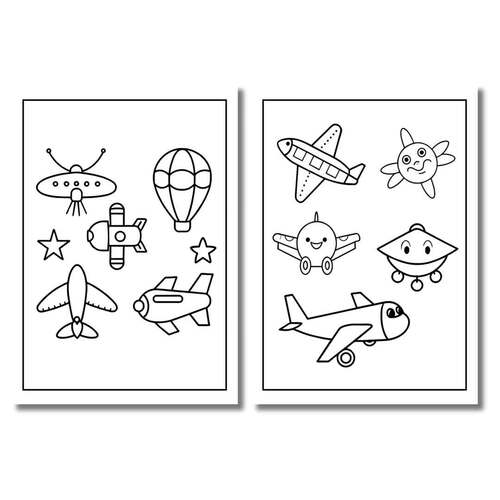 Cute Planes Coloring Pages, Coloring Sheets, Preschool, Worksheets