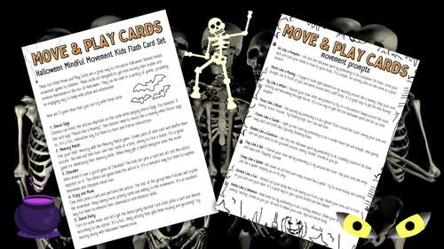 Halloween Move and Play Printable Mindful Movement Break Cards and Games
