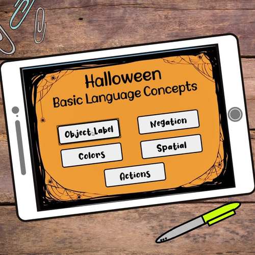 Halloween Basic Language Concepts Boom Cards by Play and Learn Resources