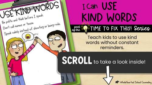 Use Kind Words SEL Lesson – Respect & Kindness Social Skills Activities