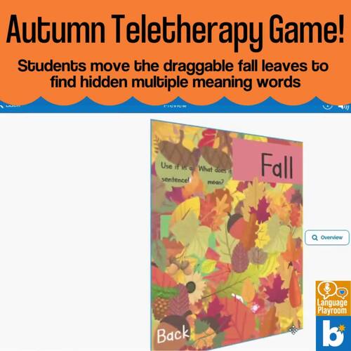 Multiple Meaning Words Autumn Leaf Shuffle BOOM CARDS Speech Game