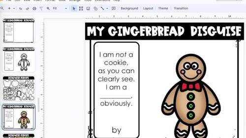Gingerbread Man in Disguise a Family or Class Craft | Digital & Printable