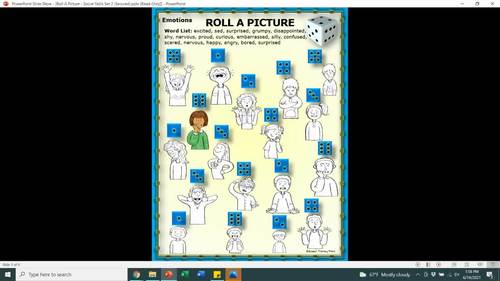No Prep Digital Speech Therapy Roll a Picture Social Skills Upper Grades