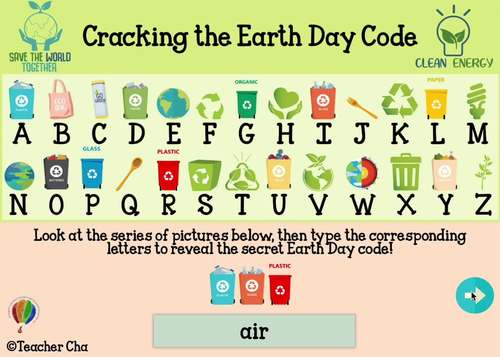 Crack the Code Game: Earth Day Edition (BOOM Cards™ for Distance Learning)