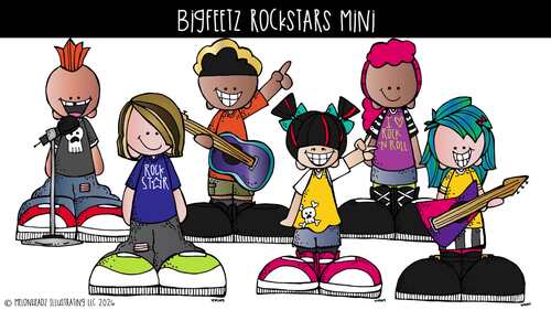 Bigfeetz clip art, Rockstars Mini by Melonheadz Clipart | TPT