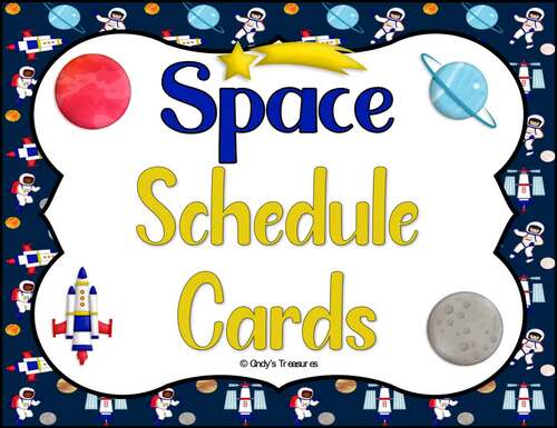 Space Daily Schedule Cards *Editable* by Cindy's Treasures | TPT