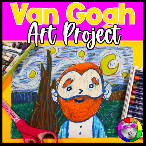 Vincent van Gogh Art Lesson, Starry Night Portrait Oil Pastel Project