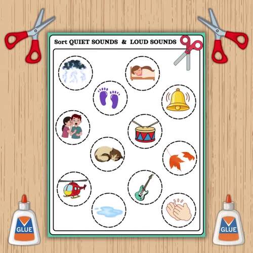 Quiet Sounds & Loud Sounds Sort Activity | Sound Science | Cut & Paste ...
