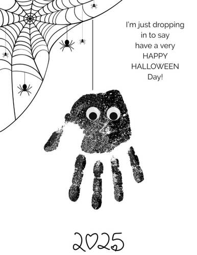 Spider Handprint Craft Dropping In Halloween Activity Toddler Craft Art pdf