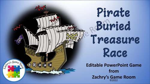 Editable PowerPoint Review Game Template: Pirate Buried Treasure Race