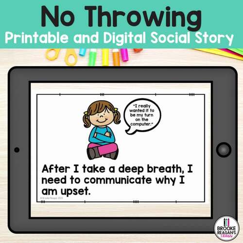 Social Story: No Throwing (Not Throwing Things), Yes No Visuals | TPT