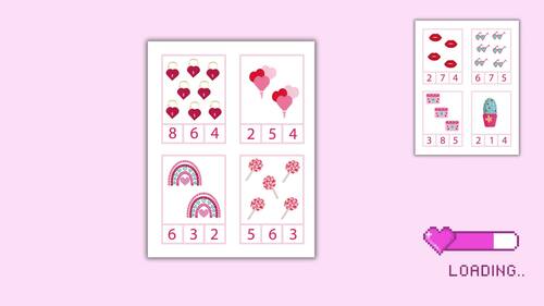 Valentine's Count and Clip Cards, Flashcards Numbers 1-10, Preschool ...