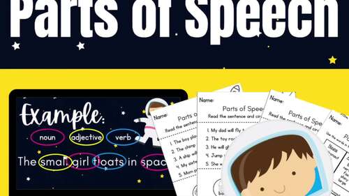 Space Parts of Speech | Sentences | 1st Grade | Google Slides | TPT