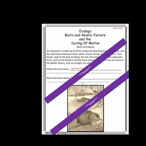 Ecology: Biotic and Abiotic Factors and the Cycling Of Matter | TpT