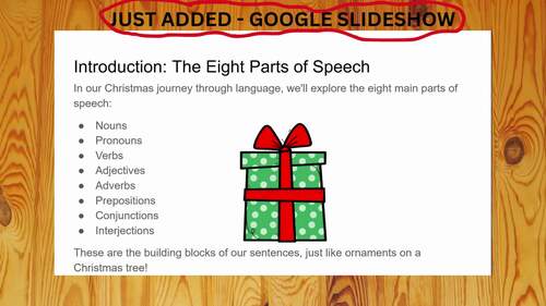 Christmas Mad Libs Grammar Game Fun- digital google slides -gr 4-7