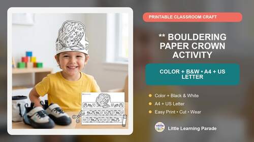 Bouldering Paper Crown Craft - Rock Climbing Activity - Indoor Recess ...