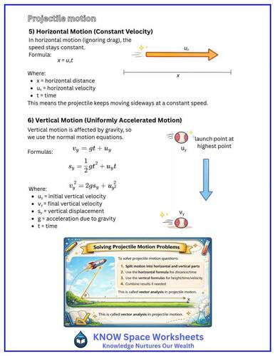 Projectile Motion Worksheet with Notes Questions and Answers for ...