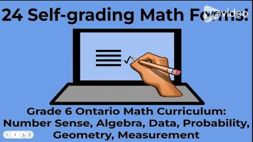 Ontario grade 6 math, EQAO prep, year end review, 24 self-grading ...