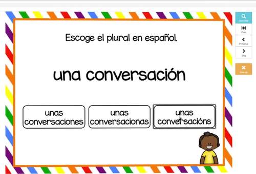 Spanish Plural - El plural BOOM Cards by Sra Instructora | TPT