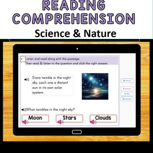 Boom Cards Reading Comprehension About Science & Nature | Main Idea