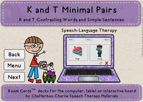 Velar Fronting Minimal Pairs Contrasting Words & Simple Sentences K T ...