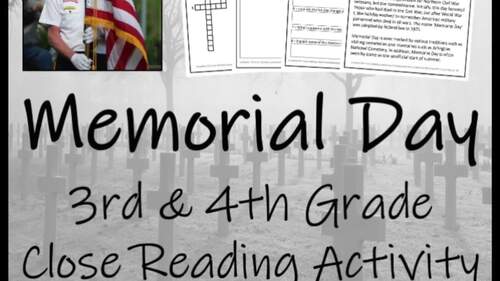 Memorial Day Close Reading Comprehension Activity | 3rd Grade & 4th Grade