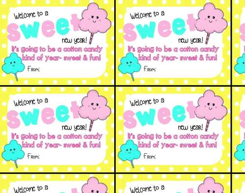 Cotton Candy Gift Tag for Open House & Beginning of Year- Welcome to a ...
