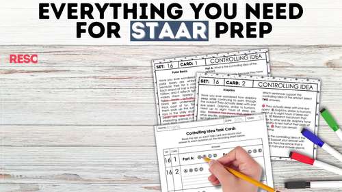 STAAR Controlling Idea Task Cards Central Idea Main Idea Key Details ...