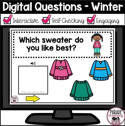 DIGITAL Questions of the Day - Winter #1 - Distance Learning - Boom Cards