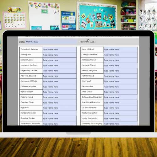 Editable End of the Year Awards with Autofill, Class & Student Awards