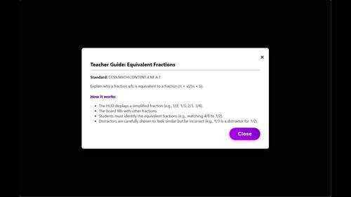 Math Slither Equivalent Fractions | Fraction Snake Game | Digital Math ...