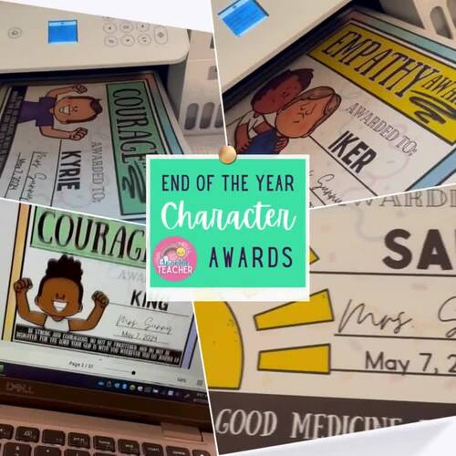 Editable Christian Character Trait Awards with Bible Verse End of the Year