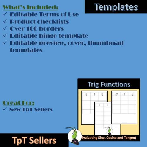 TpT Seller Starter Template and Border Bundle for Commercial Use